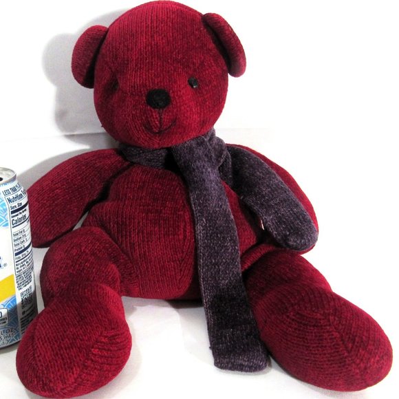 Pottery Barn Kids | Toys | Pottery Barn Knitted Bear Red Nwot 5 Super ...